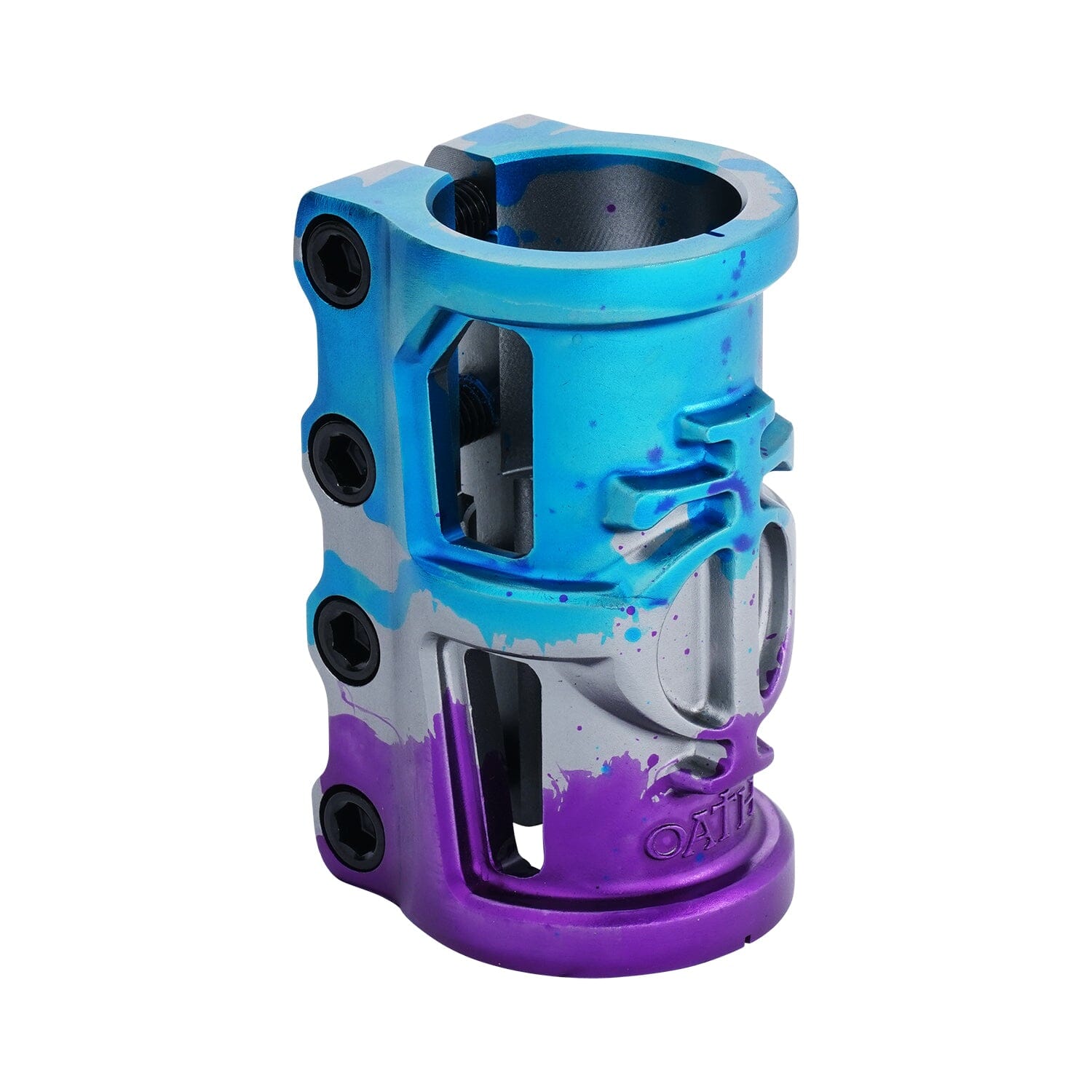 Oath Cage V2 SCS 4 Bolt Scooter Clamp, Purple/Blue/Titanium – Rampworx Shop